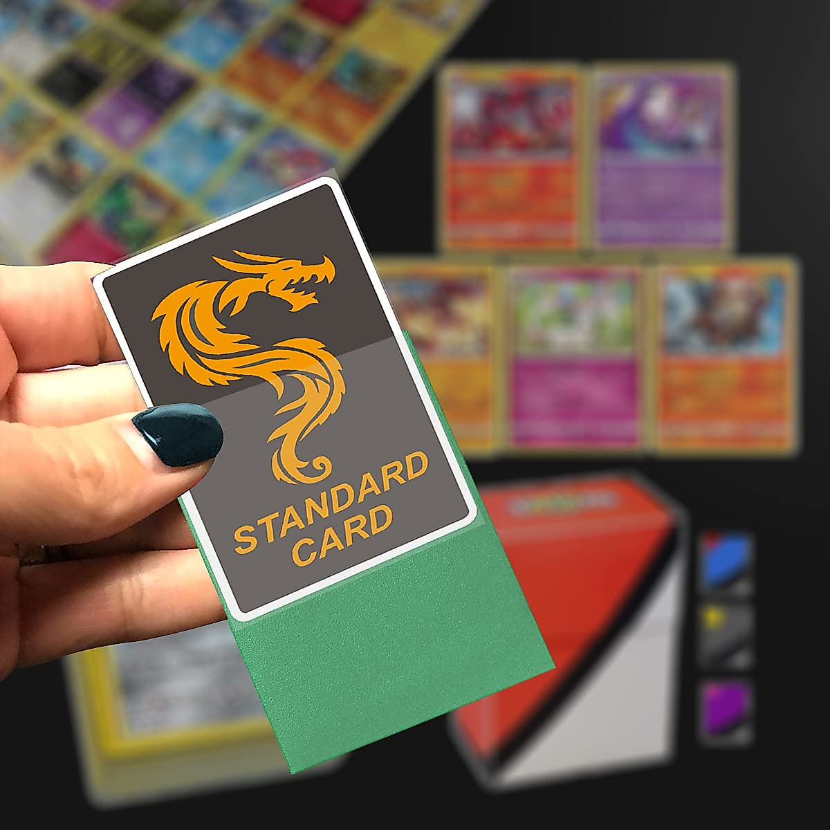 500Ps Clear Card Sleeves for Trading Cards,Top Loader Fit for MTG and Yugioh Cards,Baseball,Football,Sport Cards(Green)