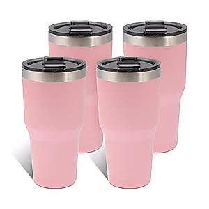 OZARK TRAIL stainless steel 4 Pack 30 Ounce Double Wall Vacuum Sealed Rambler Tumbler, Powder Coated, 803-128-4PK
