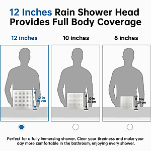 G-Promise All Metal 12 Inch Rainfall Shower Head with Handheld Spray Combo| 3 Settings Diverter|Adjustable Extension Arm with Lock Joints |71 Inches Stainless Steel Hose (Brushed Nickel)