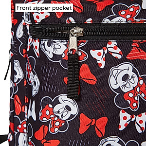 Disney Minnie Mouse Backpack for Kids and Adults, 16 inch, Red and Black