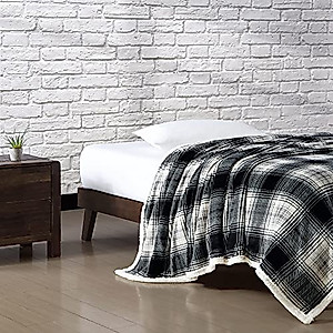 Eddie Bauer- King Blanket, Ultra Soft & Cozy Plush Home Décor, All Season Bedding (Vail Plaid Grey, King)