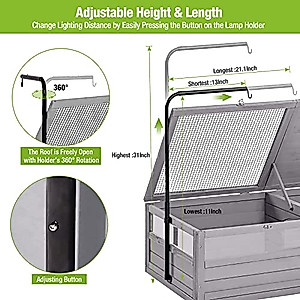 GUTINNEEN Tortoise Cage Large Tortoise Habitat with Light Support Frame, Indoor Turtle House, Outdoor Tortoises Enclosure for Small Animals