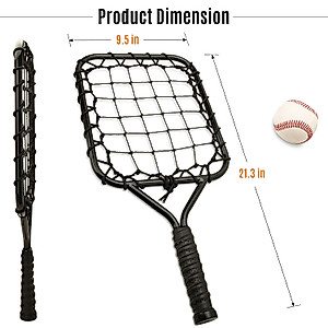 Baseball Fungo Racket, 12 oz Light Weight Pop Fly Trainer Much More Control and Accuracy Baseball Essentials for Parents and Coaches