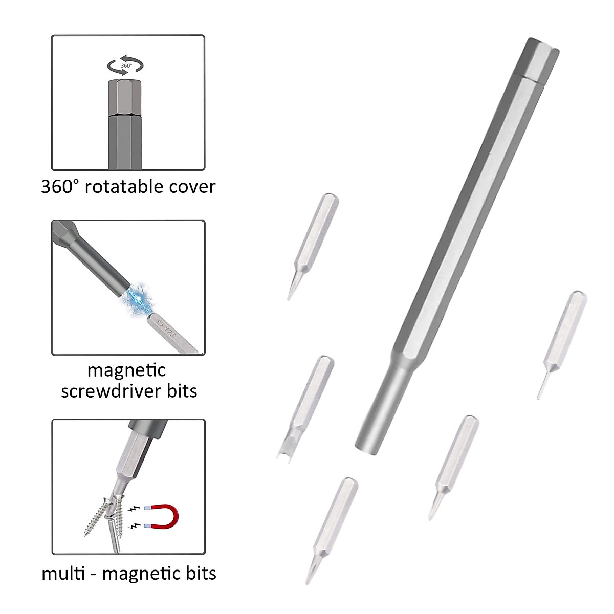 24 in 1 Premium Precision Screwdriver Set, Small Screwdriver Set with Phillips Head & Flathead, Magnetic Mini Screwdrivers Kit for Fixing Electronics, PC and Eyeglass Repairing