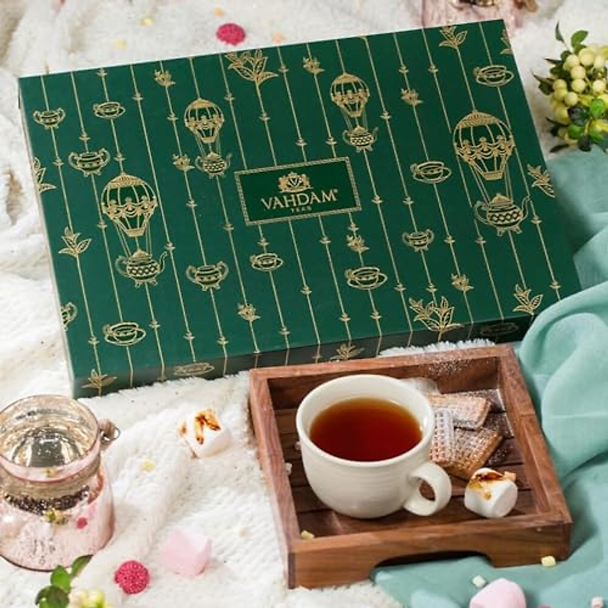 VAHDAM, Assorted Tea Sampler Set (7.06oz, 100+ Cups) 24 Varieties - Green Tea, Chai Tea, Herbal Tea, Black Tea | Premium Tea Gift Sets, Gluten Free & Non GMO | Gifts for Women & Men, Gifts for Him/Her