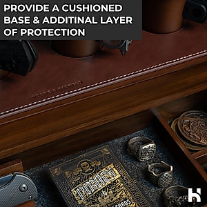 Holme & Hadfield Knife Deck and Combo Deck Vegan Leather Padding - Rustic Brown (Padding Only)