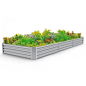 Land Guard 12×4×1ft Galvanized Raised Garden Bed Kit, Super Large Metal Raised Garden Beds for Vegetables, Galvanized Planter Raised Garden Boxes Outdoor(359 Gallon Capacity)