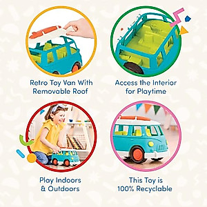 Battat- Wonder Wheels - Blue Toy Camper Van – Toy Rv For Kids, Toddlers – Realistic Details- Recyclable Materials- Camper Van- 1 Year +