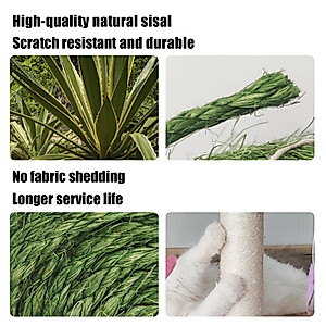 XRzitky Natural Sisal Rope for Cat Scratcher, 1/4 Inch 65FT Rope for Cat Scratching Post Multi Color Cat Scratcher Replacement Rope, Silver Grey