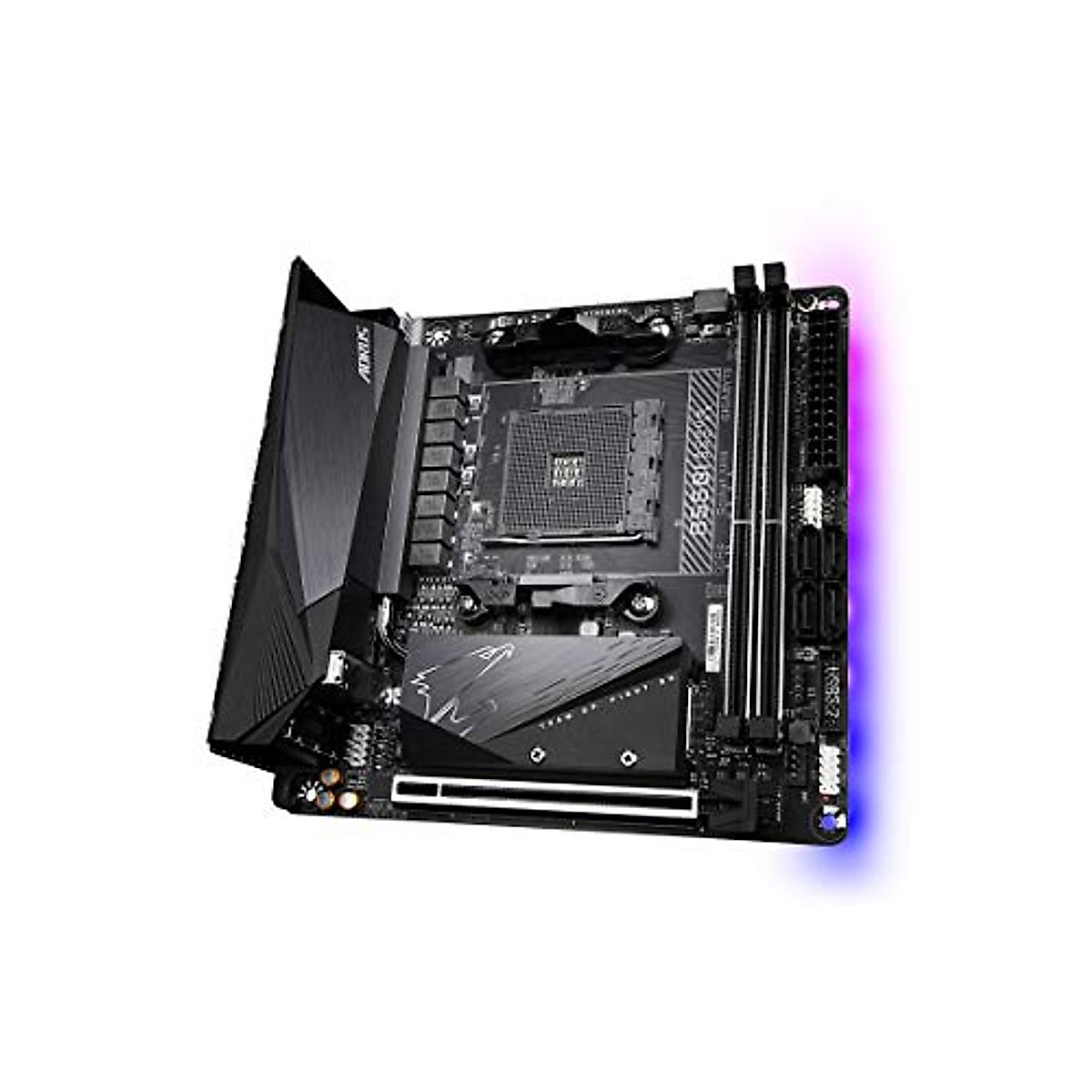 GIGABYTE B550I AORUS PRO AX (AM4 AMD/B550/Mini-Itx/Dual M.2/SATA 6Gb/s/USB 3.2 Gen 1/WiFi 6/2.5 GbE LAN/PCIe4.0/Realtek ALC1220-Vb/DisplayPort 1.4/2xHDMI 2.0B/RGB Fusion 2.0/DDR4/Gaming Motherboard)