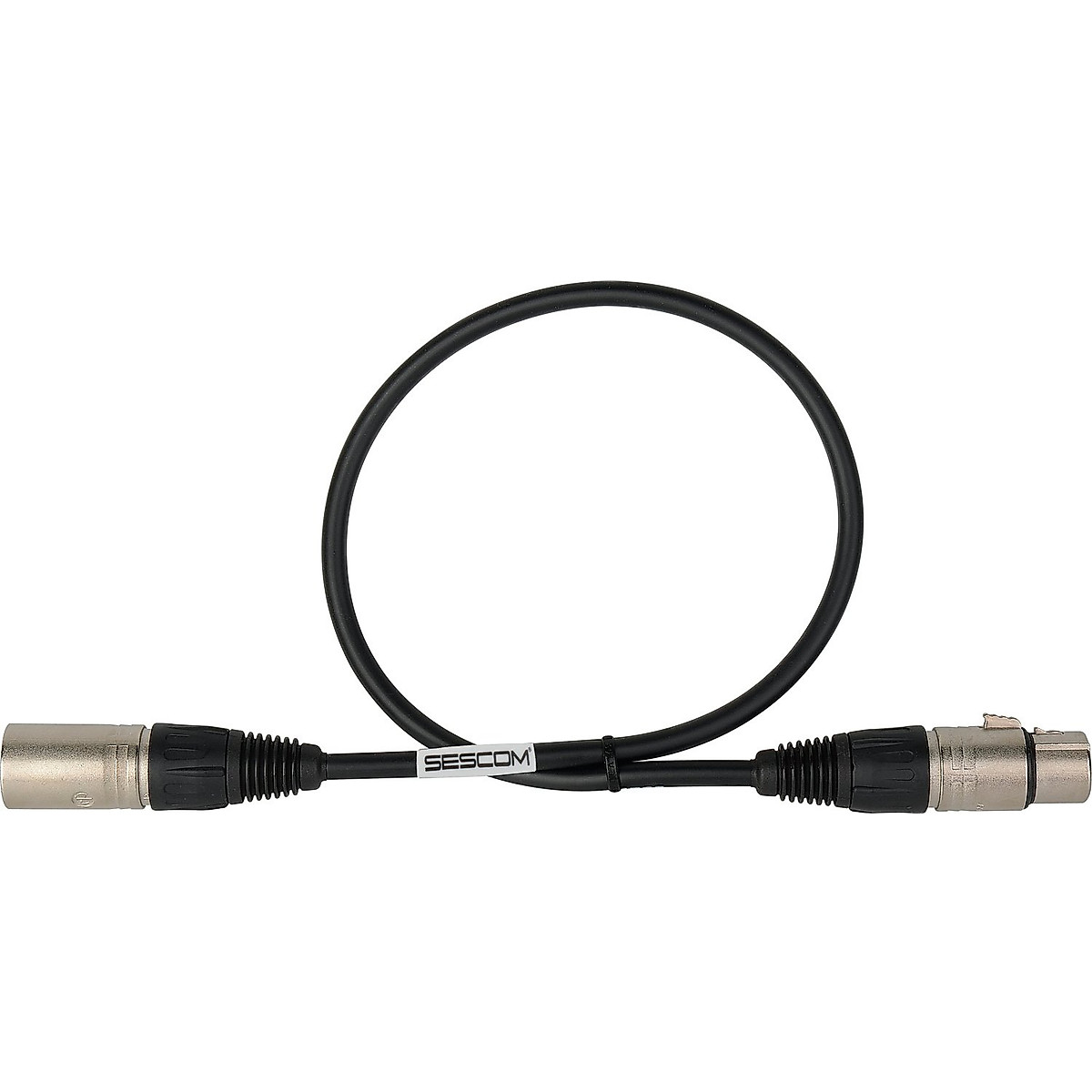 SESCOM Canare Star-Quad Microphone Cable 3-Pin XLR Male to Female 6 Foot - Black