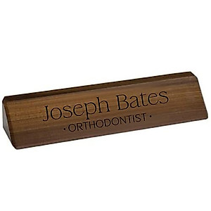 Walnut Office Desk Name Plate Personalized. Custom Name Plates for Desks. Office Desk Decor. Gift For Coworkers, Teachers, Graduates. Walnut Desk Wedge