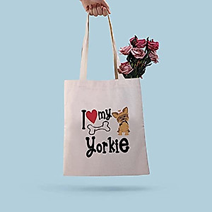 BDPWSS Yorkie Tote Bag For Women Yorkie Dog Lover Gift Yorkshire Terrier Handbags Yorkie Mom Gift (Love My Yorkie TG)
