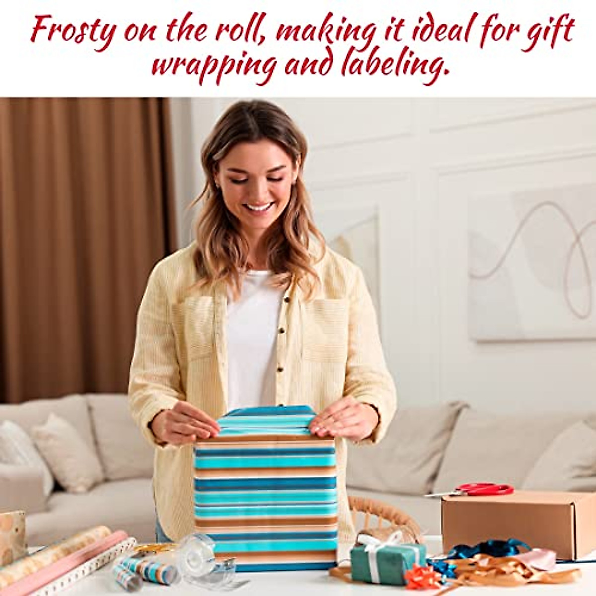 Clear Tape Rolls-Transparent Tape with Dispensers-Gift Wrap Tape Gift Tape Rolls for Home Store School-7/10 X 1000 Inches 16 Packs