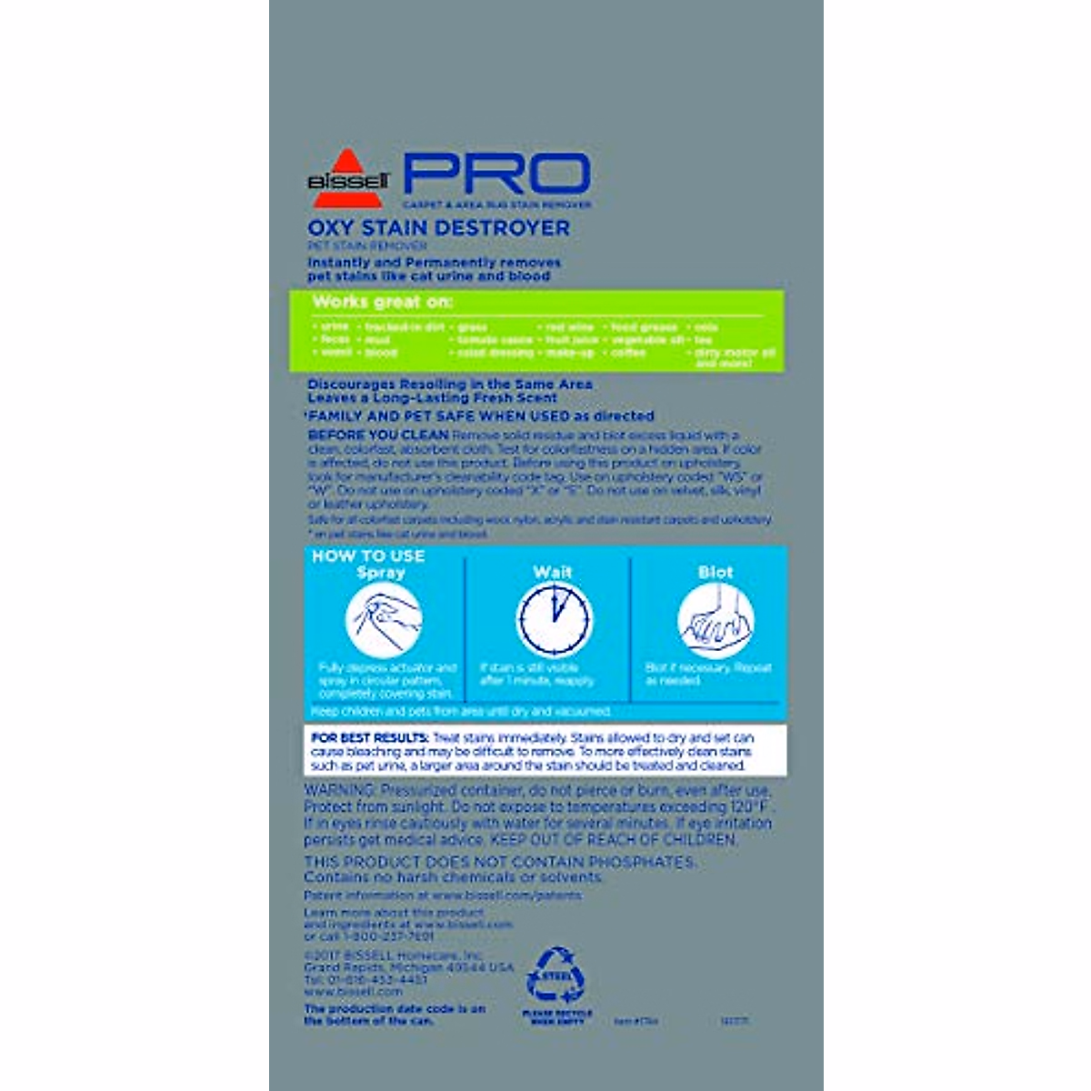 Bissell 1784L Oxy Stain Remover, 2-Pack, 28 Fl Oz