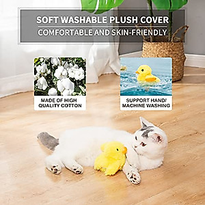 PetDroid Interactive Cat Toys for Indoor Cats, Rechargeable Touch Activated Duck Cat Squeaking Catnip Toy for Cats/Kittens, Plush Cat Exercise Toys (Interactive Duck Cat Toy)