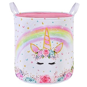 Unicorn Laundry Hamper - Collapsible Fabric Storage Bins Laundry Storage Basket for Kids Baby Gift Baskets Toys Clothes Shoes Bedroom Home Organizer Nursery Hampers