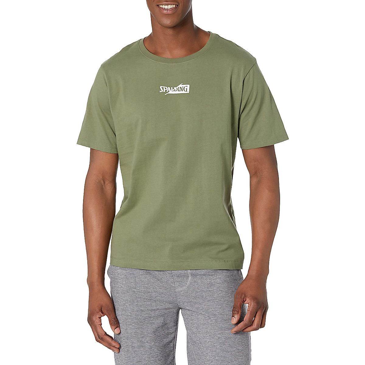 Spalding Men's Tshirt Split Wordmark Branded Short Sleeve Tee