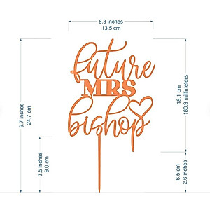 Personalized Future Mrs Cake Topper, Custom Name Cupcake Topper with Heart, Bridal Shower Decor, Calligraphy, Bachelorette, Engagement, Wedding Cake Topper, Hand Lettered, Script, Table Centerpiece