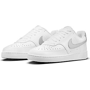 Nike Women's Low-Top Sneakers Gymnastics Shoes, White Metallic Silver, 8.5