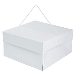 Hat Boxes with Handles - White - 14" x 14" x 7" - Case of 25