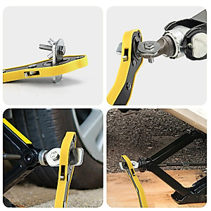 BOXOB Auto Labor-Saving Jack Ratchet Wrench 360° Swivel Car Scissor Jack Ratchet Wrench with Reversal Knob Design, Reinforced Tire Lug Wheel Jack Wrench for Cars SUVs Trucks Motorcycles