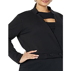 TEREA Women's Madelyn Cropped French Terry Jacket, Black, L