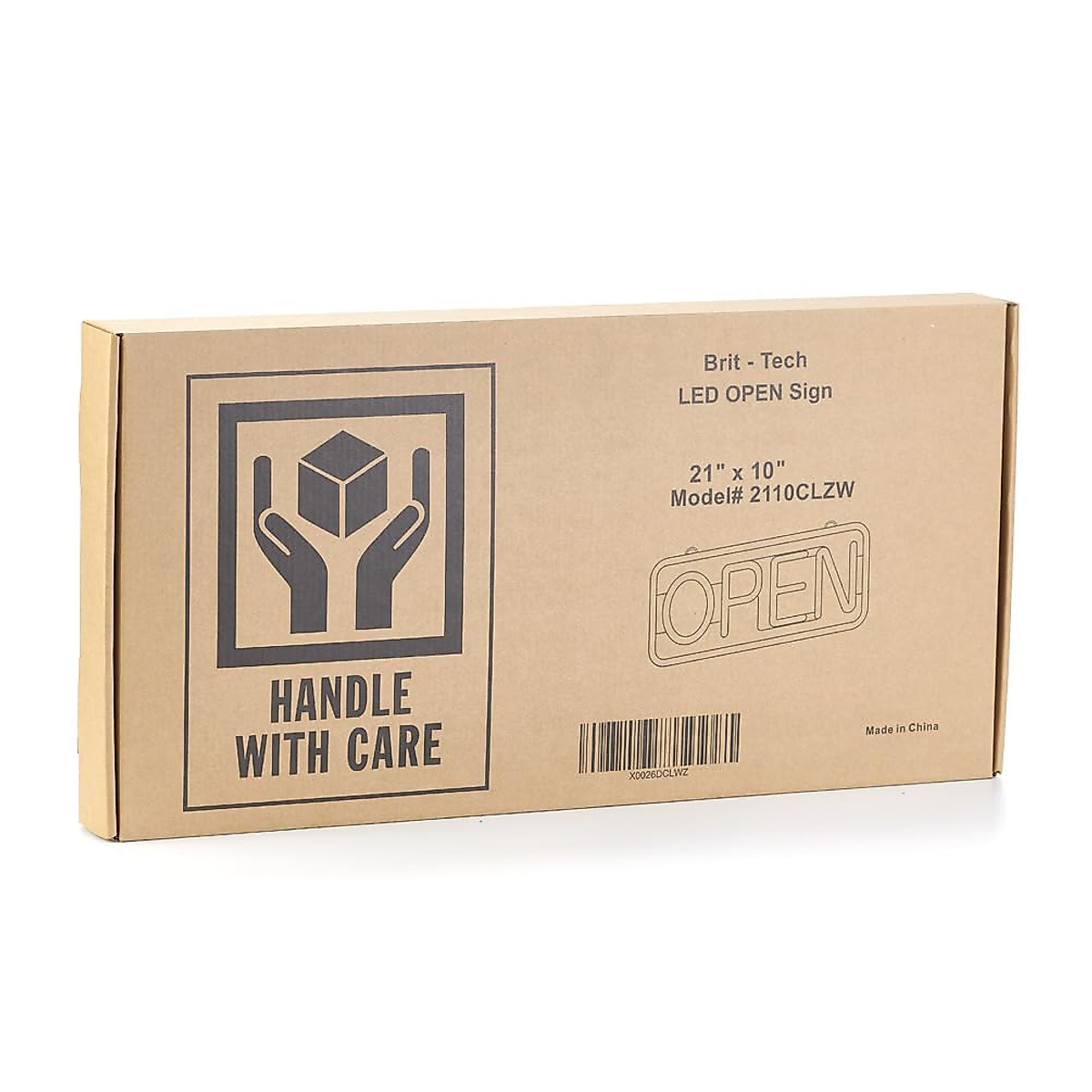 BritTech 21'' X 10'' Ultra Bright LED Neon Open Sign - Remote Controlled - Get Your Business Seen Day or Night(21'' X 10'' Blue/Red)