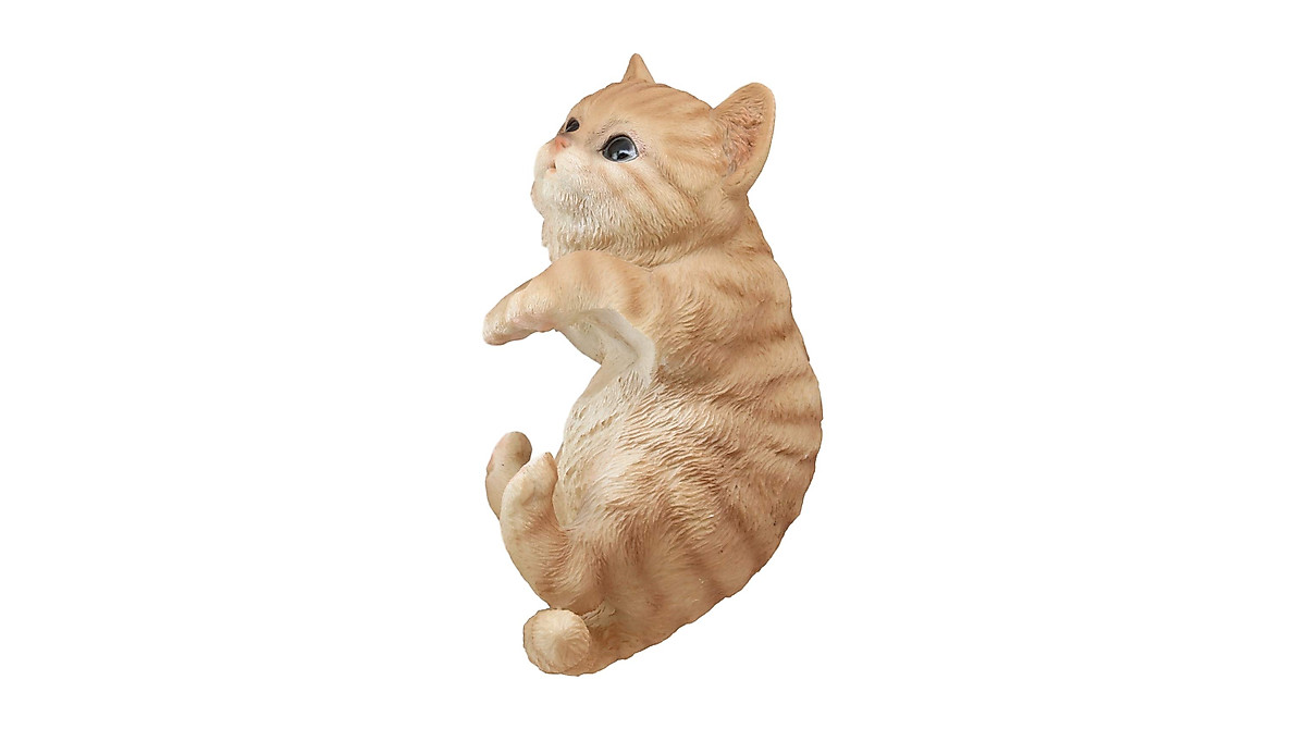 Lifelike Orange Tabby Cat Statue for Home Decor