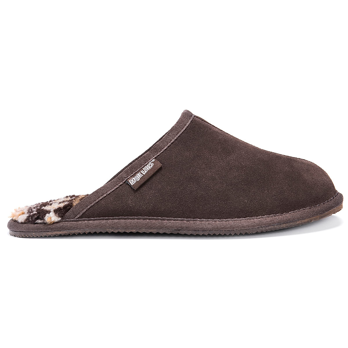 MUK LUKS mens Dave Slipper, Chocolate, 10 US
