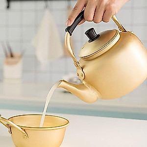 Happyyami Tea Kettle Stovetop Metal Teapot Household Water Kettle Teapot For Stovetop Teakettle Water Boiling Kettle Water Heating Pot Anti-scalding Handle Water Heating Pot