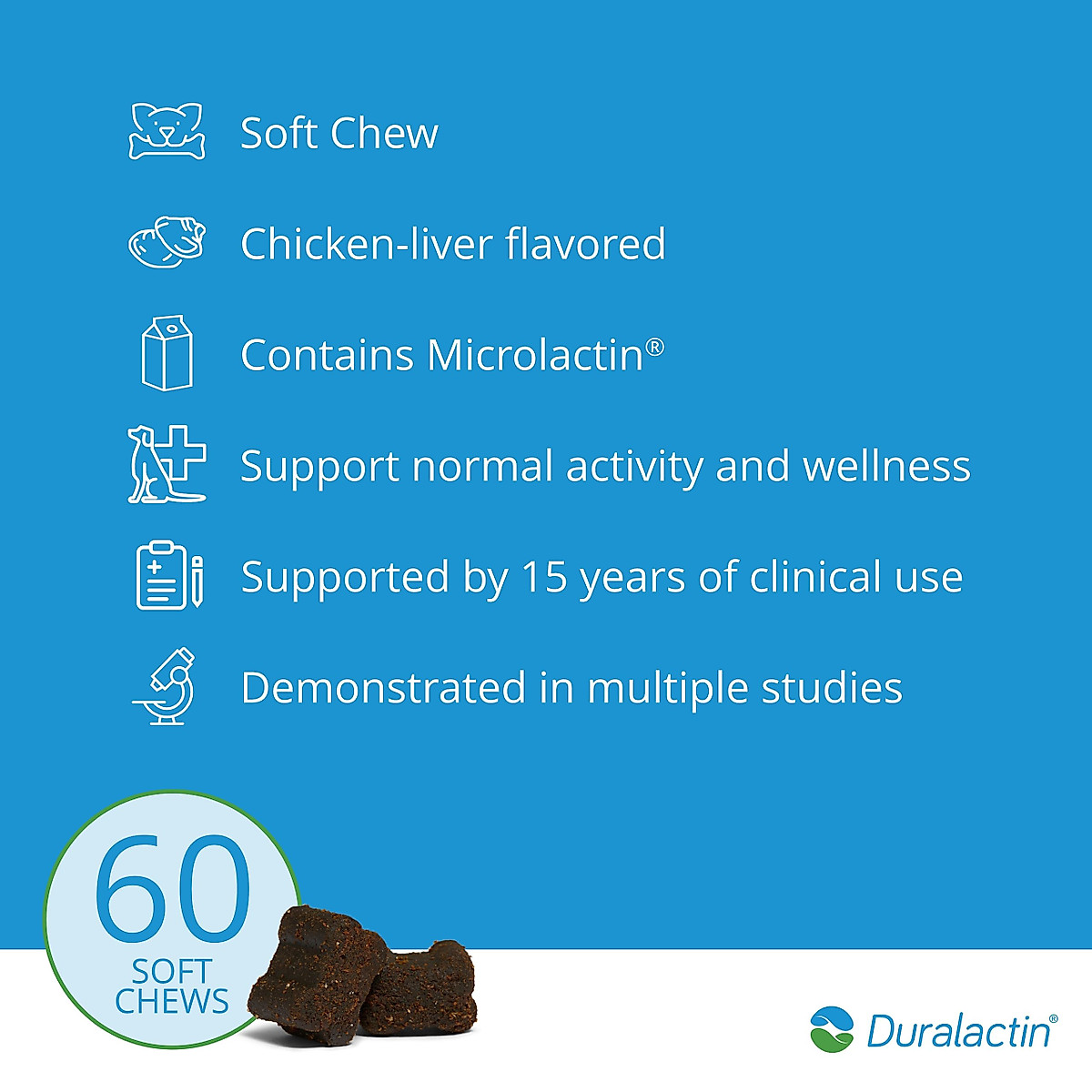 PRN Pharmacal Duralactin Canine Joint Plus - Joint Health Supplement for Dogs & Puppies to Support Healthy Cartilage Levels & Joint Function While Helping Manage Soreness - 60 Soft Chews