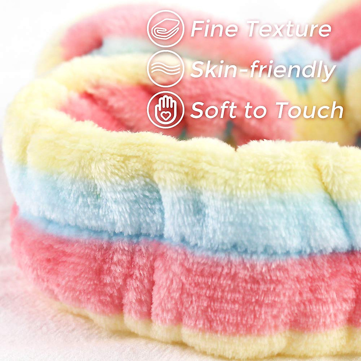 3 otters Makeup Headband, 8PCS Spa Headband Bow Washing Face Headbands Soft Microfiber Headband for Girls Women Gift