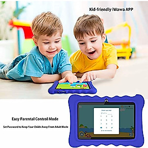 Kids Tablet 7 Inch with Case Included, Tablet for Kids 2-5, 32 GB Storage, Pre-Installed Learning Apps, Parent Control, Blue