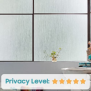 Viseeko Privacy Window Film: Frosted Glass Window Film Non-Adhesive Static Cling Window Film Sun Blocking Removable Room Decor for Bathroom Home Office (Silver Silk, 23.6 x 78.7 inches)