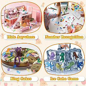 selizo Mini Plastic Babies, 100pcs Tiny Plastic Baby Figurines Small King Cake Babies Bulk for Ice Cube My Water Broke Baby Shower Games (10 Colors)