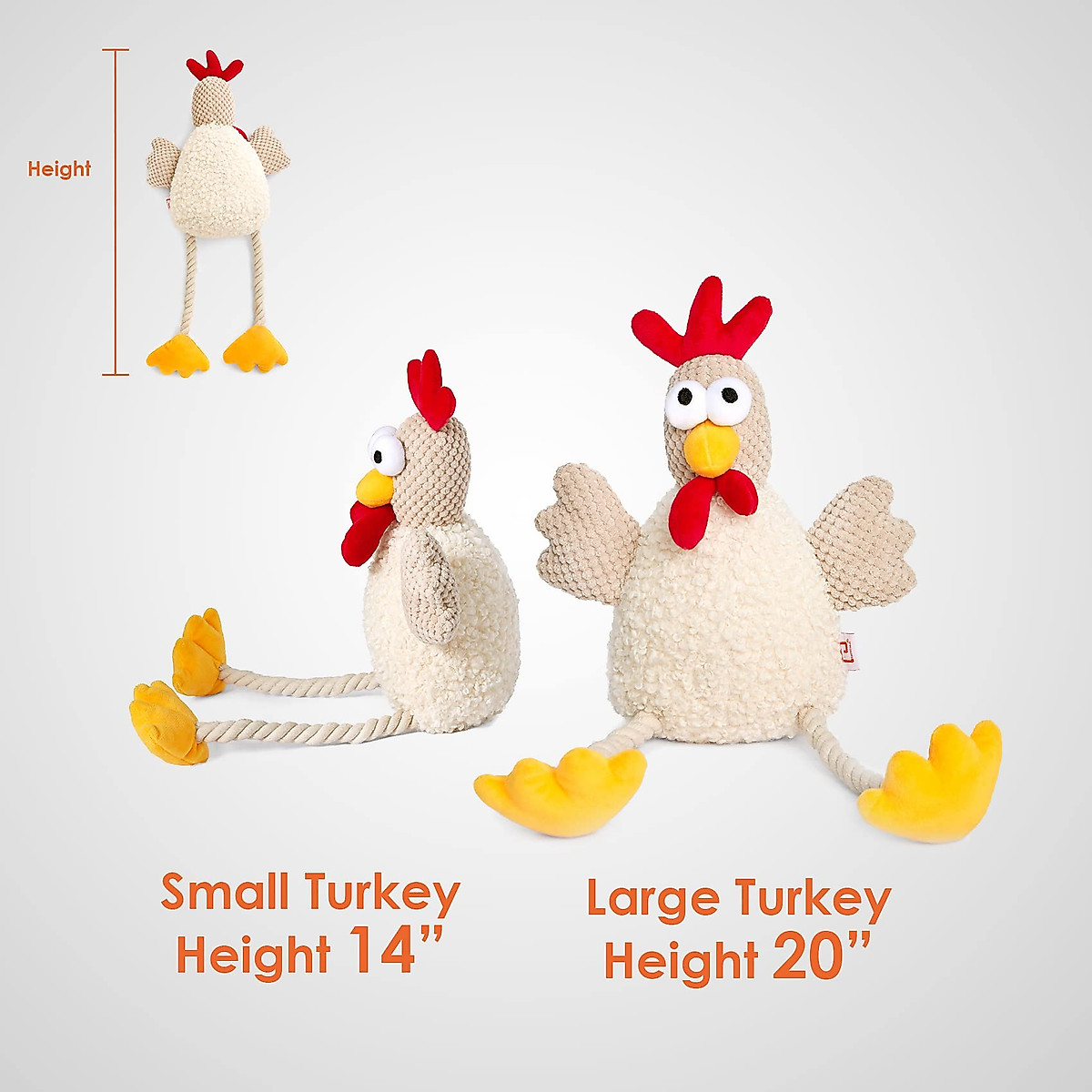 EHEYCIGA Christmas Dog Toys for Large Dogs, Large Squeaky Pet Toys for Entertainment and Gifts, Stuffed Plush Cute Dog Toys Large Breed with Squeaker, Turkey Large