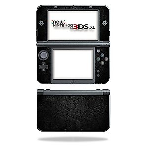 MightySkins Skin Compatible with Nintendo 3DS XL (2015) - Black Leather | Protective, Durable, and Unique Vinyl Decal wrap Cover | Easy to Apply, Remove, and Change Styles | Made in The USA