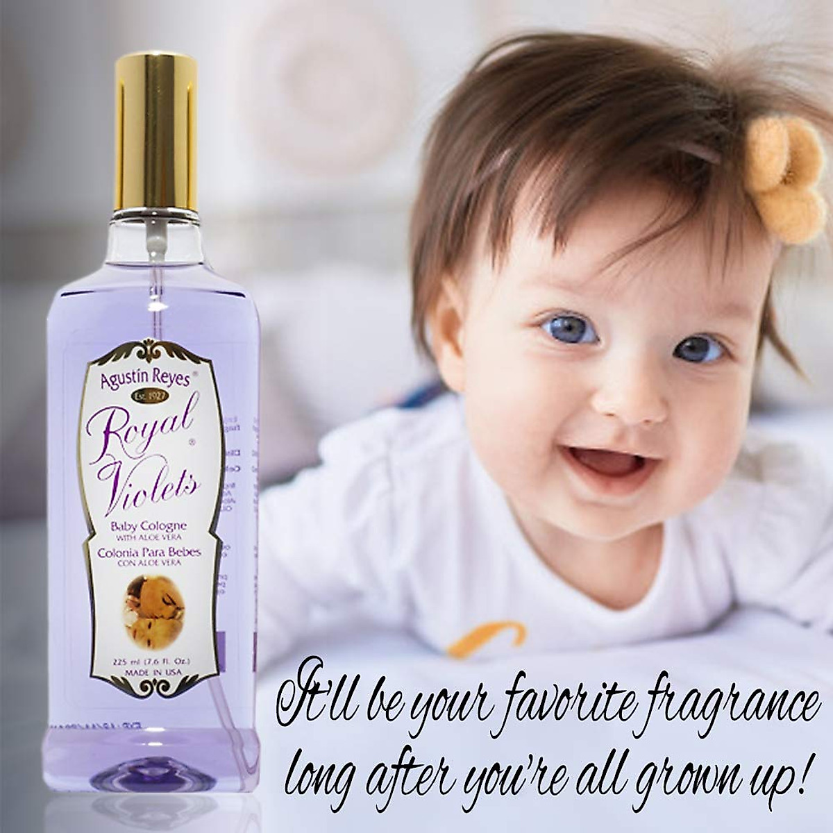 Agustin Reyes Royal with Aloe Vera Violets - Baby Cologne Spray Bottle by Royal Violets. (1)