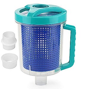 Pool Leaf Canister Catcher for Pool Vacuum with Mesh Basket, in-line Leaf Catcher for Swimming Pool Cleaner, Fits Suction Manual & Automatic Pool Cleaners