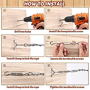 GUATTINE String Light Hanging Kit, 300 Ft Nylon Coated Stainless Steel Cable and Enough Accessories, Guide Wire for Outdoor String Lights, Patio Lights, Camping Lights