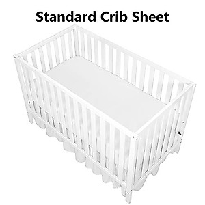 TILLYOU Flannel Cotton Fitted Crib Sheets for Baby Boys Girls, Thermal Warm and Plush Toddler Bed Sheets for All Seasons, Deep Pocket Fits Up to 8” Mattress 28x52, Set of 2, Gray & White