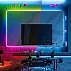 hyrion Dynamic Neon Rope Lights 16.4ft Outdoor Waterproof Cuttable RGBIC Rope Lights with Music Sync, DIY Design, Works with Bluetooth APP, Led Strip Lights for Wall Decor Bedroom Living Game Room
