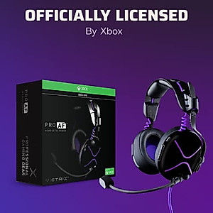 PDP Victrix Pro AF Wired Professional Esports Gaming Headset with Cooling: Xbox Series One, Xbox Series S | X, PC, Windows 10 Computer - Black/Purple