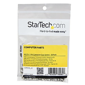 StarTech.com Replacement PC Mounting Screws #6-32 x 1/4in Long Standoff - Screw kit - silver - 0.2 in (pack of 50) , TAA (SCREW6_32)