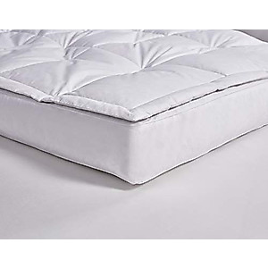 Blue Ridge Home Fashions Luxury (Level IV) 5" Thick Down Pillowtop Featherbed/Mattress Topper, Queen, White