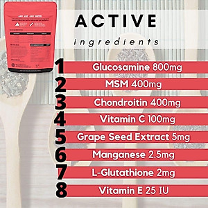 Petz Park Glucosamine for Dogs - Hip & Joint Support Powder with Chondroitin & MSM - Arthritis Pain Relief, Hip Dysplasia Treatment - 800mg Glucosamine - 90 Scoops