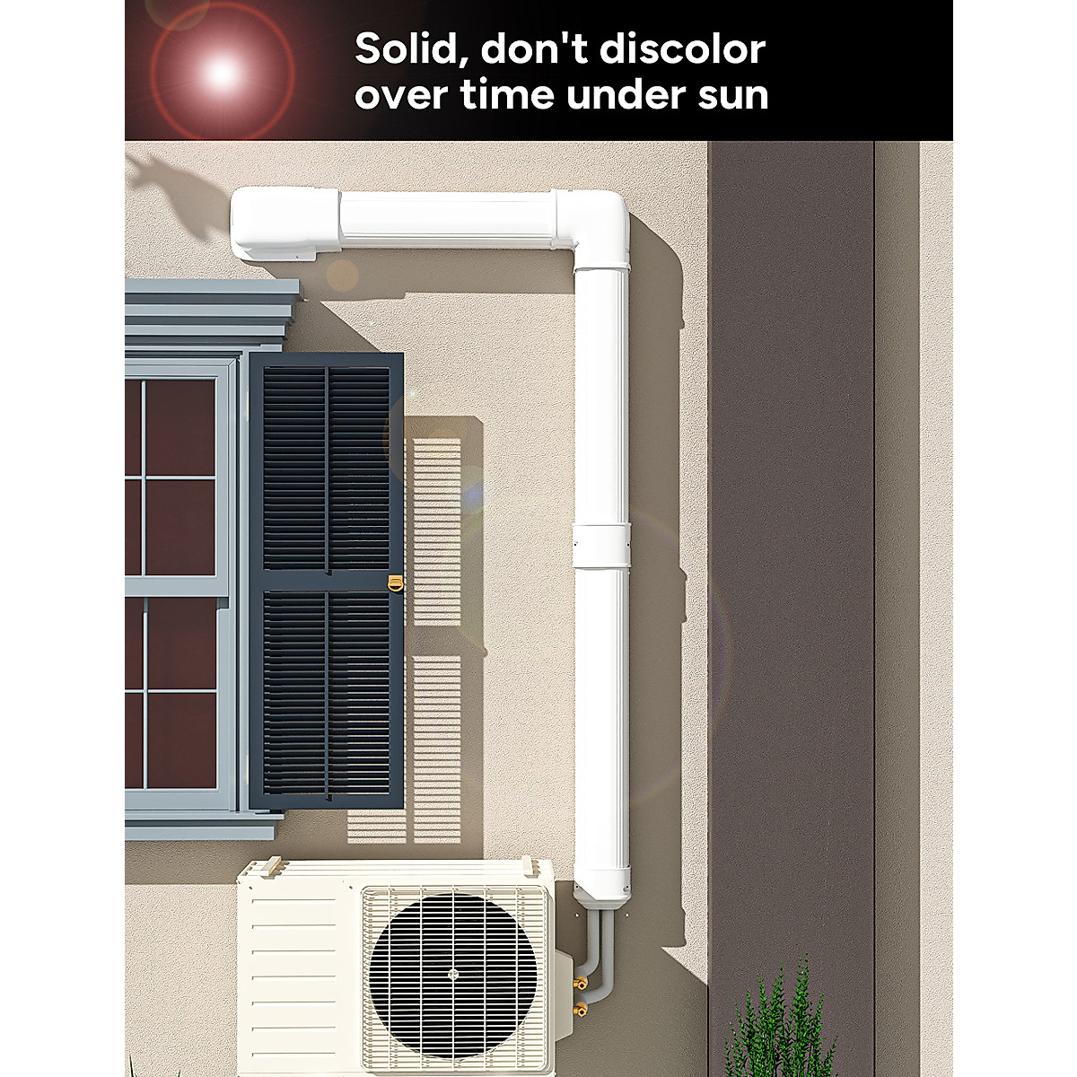 Toutgood 5'' Entry Wall Cover Line Set Cover Kit Accessories for Ductless Air Conditioners and Heat Pumps, PP Decorative Upgraded UV-Proof Strong& Durability