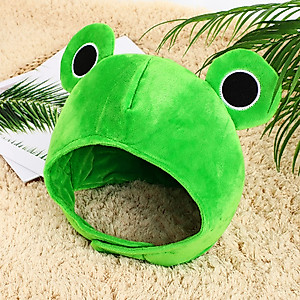 Cute Plush Frog hat Scarf Cap Ears Winter ski hat Full Headgear Novelty Party Dress up Cosplay Costume Green
