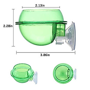 Suction Cup Reptile Feeder, Reptile Feeding Food Water Bowl Escape Proof Worm Dish Gecko Feeder Chameleon Bowl, Reptile Ledge Accessories Supplies for Lizard Bearded Dragon, 2 Pack